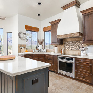 75 Beautiful Southwestern Kitchen with Mosaic Tile Backsplash Pictures ...