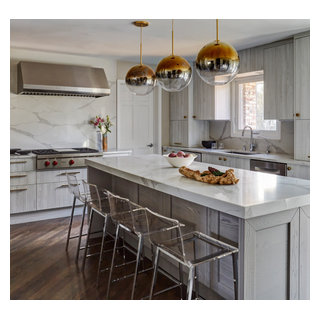 Gray Kitchen with Metal Accents - Transitional - Kitchen - Chicago - by ...