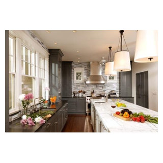 Gray Painted Custom Kitchen by Greenfield Cabinetry | Rockford, IL ...