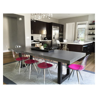 Gray Zen Concrete Kitchen Table - Contemporary - Kitchen - New York ...