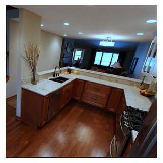Green Closed to Open Concept Kitchen - Transitional - Kitchen - by John ...