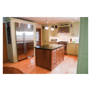 Green inset cabinet with cherry island. - Craftsman - Kitchen - Other ...