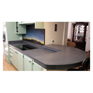 Grey Concrete Kitchen Countertop - Contemporary - Kitchen - San ...
