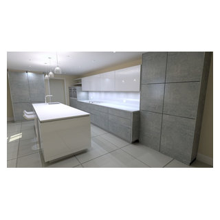 Hacker German Kitchen - Concrete & Polar White - Streatham ...