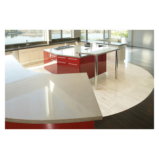 Haisa Light Polished Marble Floor Tile - Contemporary - Kitchen - Los ...