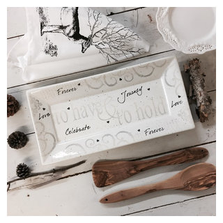 Hand Painted Have and Hold Wedding Serving Platter - Transitional ...