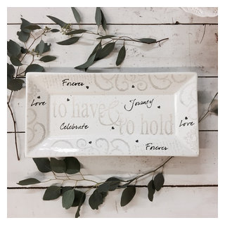Hand Painted Have and Hold Wedding Serving Platter - Transitional ...