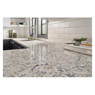 Highland Park™ Antique White 4x12 + Pacific Salt Quartz - Contemporary ...