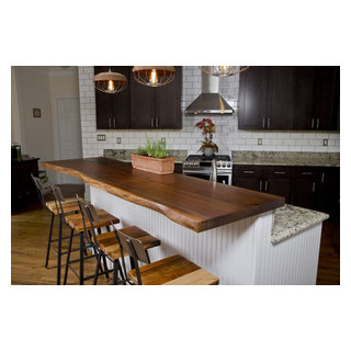 Industrial Live Edge Island - Industrial - Kitchen - New York - by RE ...