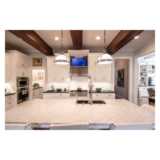 Inset Kitchen with powered remote TV over hood - Kitchen - Wilmington ...