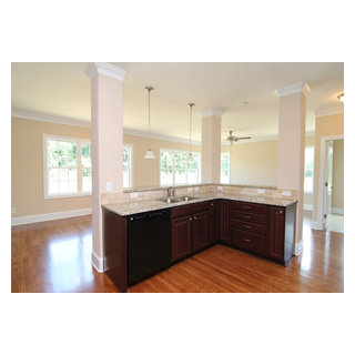 Island with angled bar - Traditional - Kitchen - Raleigh - by Stanton ...