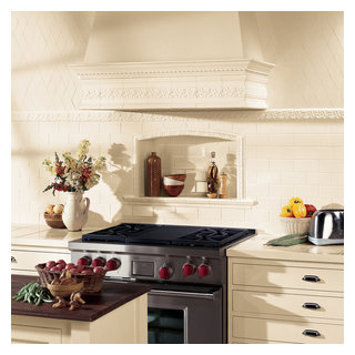 Ivory Ceramic Kitchen Backsplash - Traditional - Kitchen - New York ...