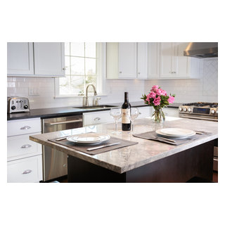 Java Island with Quartz Counter top - Transitional - Kitchen - New York ...