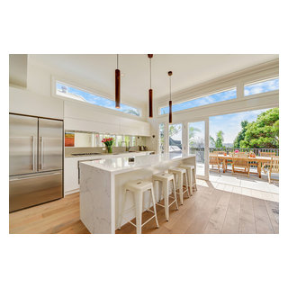White kitchen with clerestory windows - Contemporary - Kitchen - Sydney ...