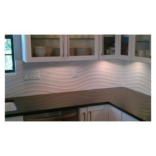 Kitchen Backsplash - Wave Panel Tile - Contemporary - Kitchen - Austin ...