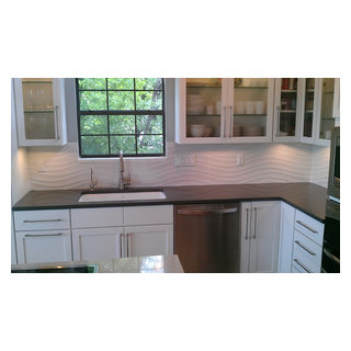 Kitchen - Backsplash -White Wave Panel Tile - Contemporary - Kitchen ...