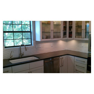 Kitchen - Backsplash -White Wave Panel Tile - Contemporary - Kitchen ...