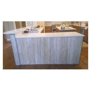 KITCHEN - Bar Kick Space - 8" x 48" Barn Wood Panel Tile - Contemporary ...