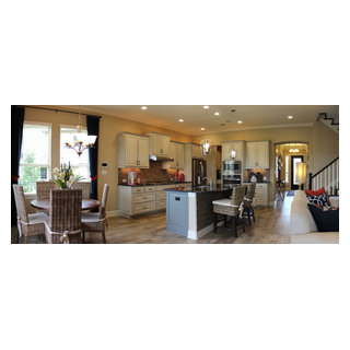 Kitchen cabinets in bone with black glaze - Traditional - Kitchen ...