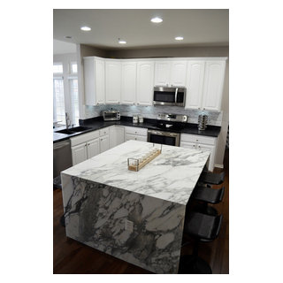 Kitchen Calacatta Gold Marble Polished Island Countertop - Contemporary ...
