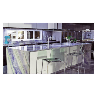 Kitchen Design - Azul Imperial Granite - Kitchen island, countertops ...