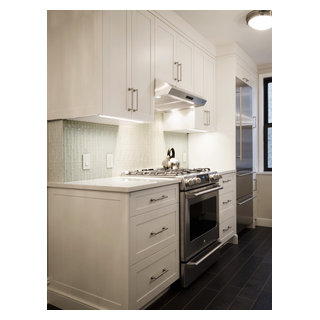 Kitchen Range Wall - Modern Glam Apartment Renovation - Modern ...