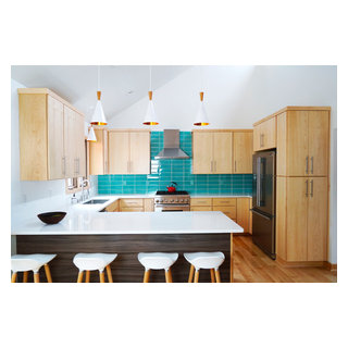 Kitchen Remodel With Feature Wall - Midcentury - Kitchen - Other - by ...