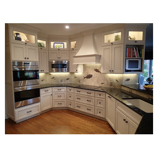 Kitchen Remodel with Fossil backsplash - Transitional - Kitchen ...