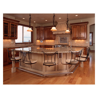 Kitchen Snack Bar Seating-METAL WITH WOOD SEATS - Modern - Kitchen ...