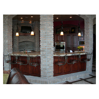 Kitchen Snack Bar Seating-METAL WITH WOOD SEATS - Traditional - Kitchen ...