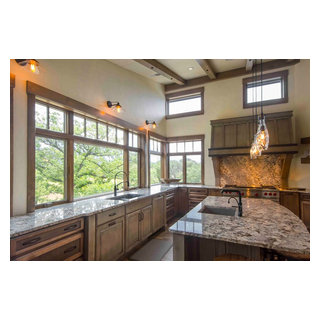 Kitchen Windows to Counter to Maximize Views in Rustic Kitchen - Rustic ...