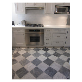 Kitchen with Antique marble floors - Contemporary - Kitchen - New York ...