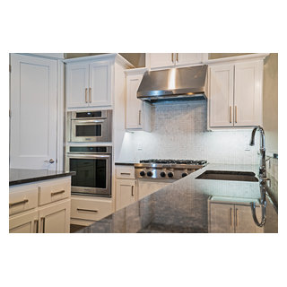 Kitchen with Basket Weave Back splash and Granite Counters - Modern ...