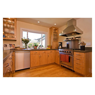 kitchen with european-style cabinetry made by Bill Fry Construction ...