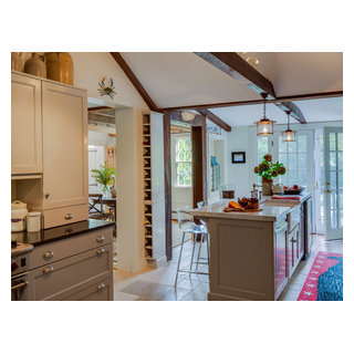 Kitchen with Wooden Beams - Cranberry Cottage -Custom Home Renovation ...