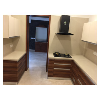 L-shaped kitchen - Contemporain - Cuisine - Chennai - par Hoop Pine ...