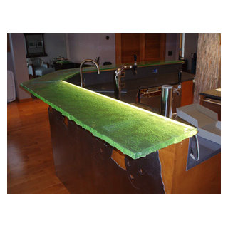 LED-Lit Glass Countertops - Transitional - Kitchen - New York - by ...