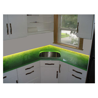 LED-Lit Glass Countertops - Transitional - Kitchen - New York - by ...