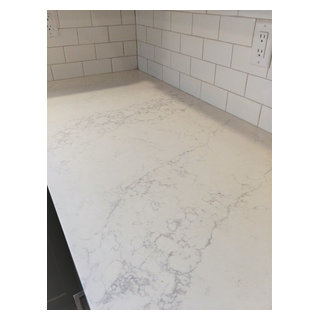 LG Viatera countertops in Muse, Rittenhouse Square subway tiles by Dal ...
