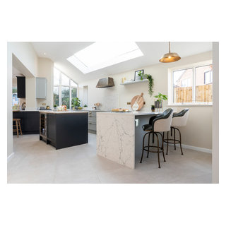 Light Grey and Black Shaker Style Kitchen - Scandinavian - Kitchen ...