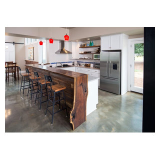 Live-edge Black Walnut Wood Countertops - Farmhouse - Kitchen - Atlanta ...