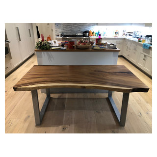 Live Edge Wood Kitchen Dining Table - Transitional - Kitchen - New York ...