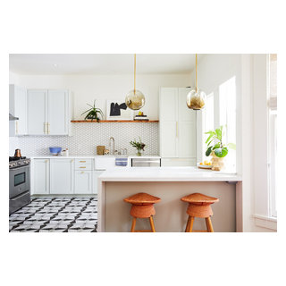 Lonny Magazine: Custom Hand Painted Kitchen Floor Tiles - Eclectic ...