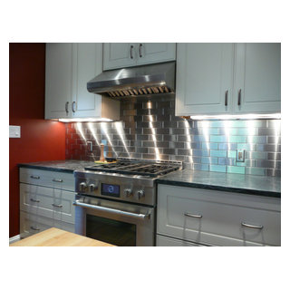 Metal Subway Tile Backsplash - Transitional - Kitchen - DC Metro - by ...
