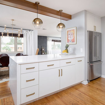 75 Mid-Century Modern Kitchen with Quartz Countertops Ideas You'll Love ...