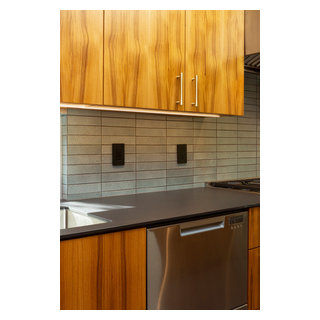Midcentury Modern Kitchen with Custom Tile Backsplash - Midcentury ...