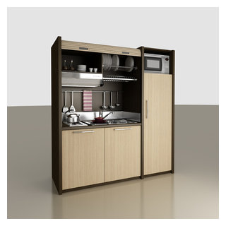 MiniKitchens K109 Kitchenette in Wenge with Light Oak - Contemporary - Kitchen - Brisbane - by ...