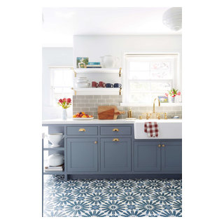 modern deco kitchen redesign by emily henderson featuring clé's "big al ...