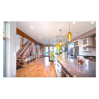 Modern Heavy Timber Curved Wall Home - Contemporary - Kitchen - Denver ...