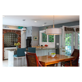 Modern kitchen with brick stove facade - Traditional - Kitchen - Boston ...
